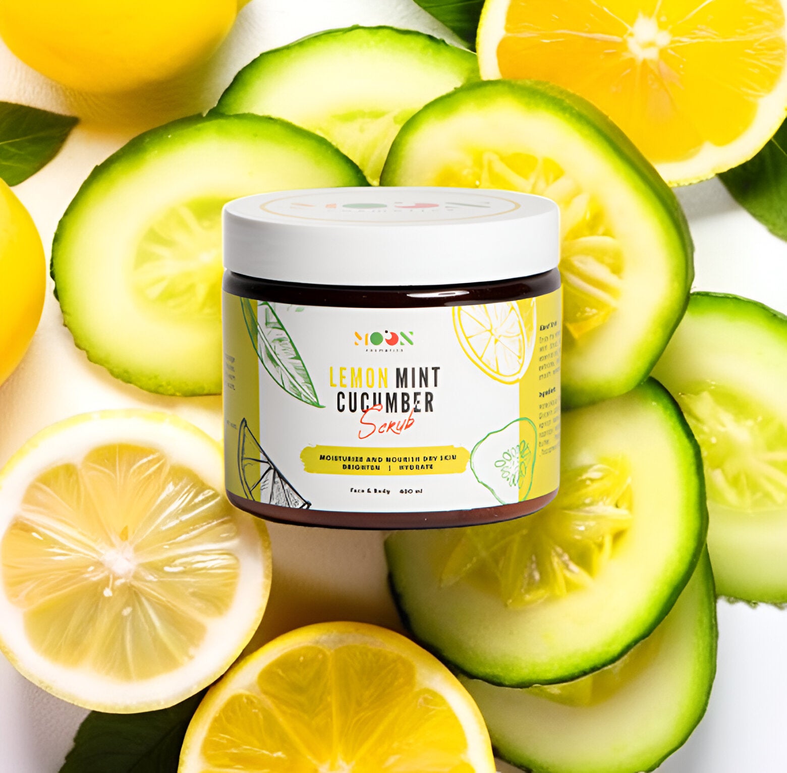 Lemon Mint Cucumber Scrub – Moon Cosmetics
